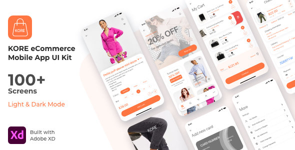 KORE shopping eCommerce App UI Kit | Adobe XD Template by olowott | ThemeForest